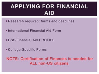 US Financial Aid (International) | PPTX