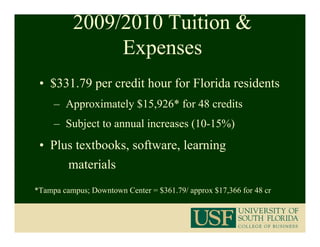 USF MBA Program 2009 2010 | PPT