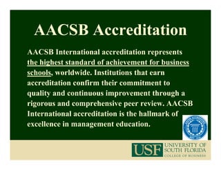USF MBA Program 2009 2010 | PPT