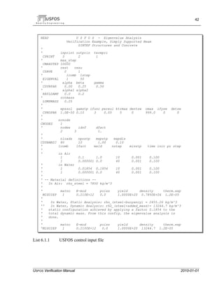 Usfos verification manual | PDF