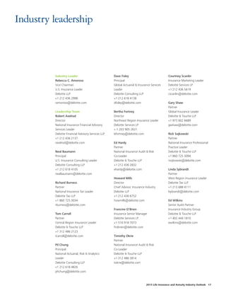 2013 Deloitte Life Insurance & Annuity Outlook | PDF