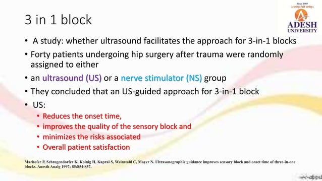Ultra Sound Guided Regional Analgesia! (USG-RA) :What is Good or bad ...
