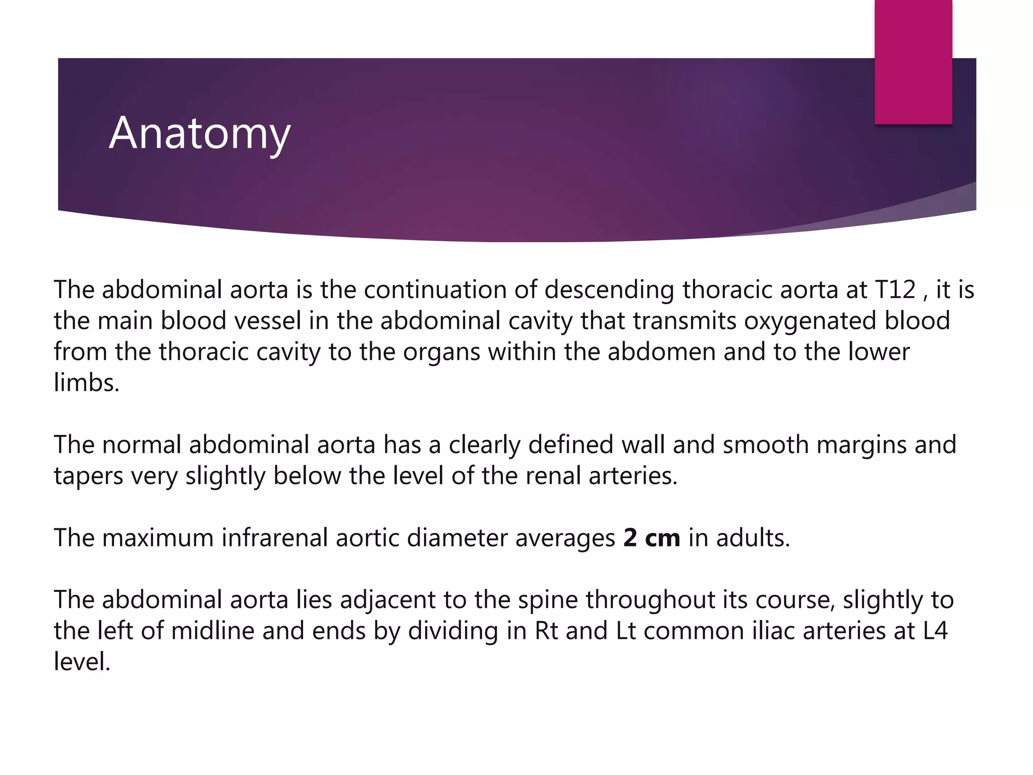 USG of Aorta and Coeliac axis | PPTX