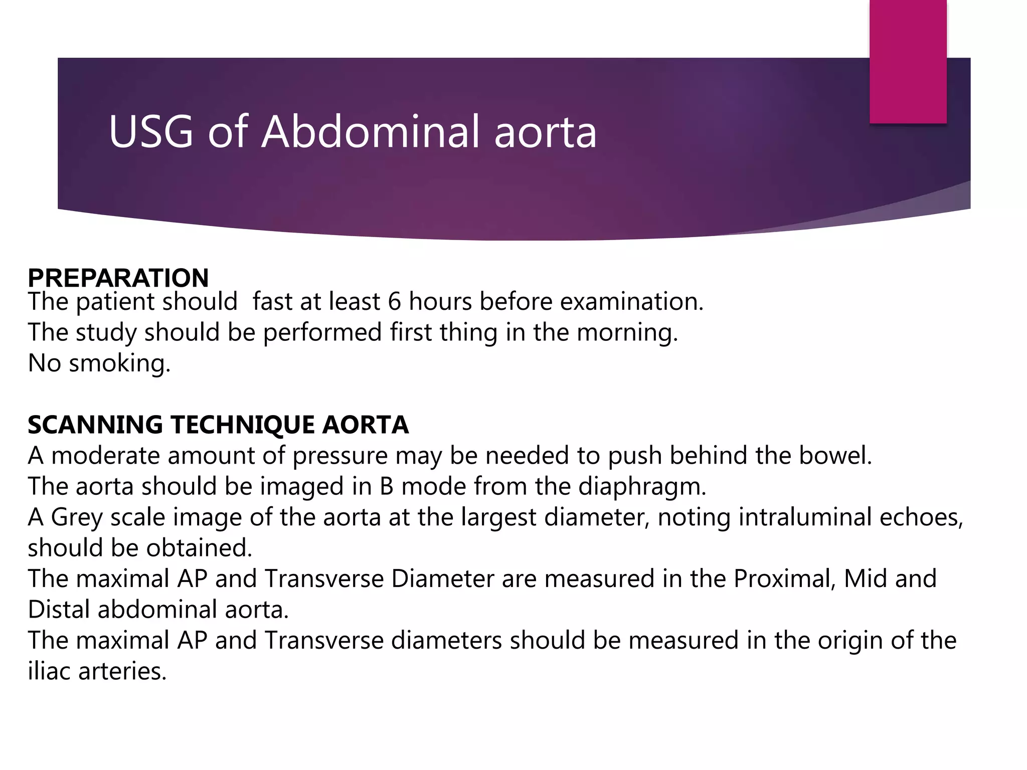 USG of Aorta and Coeliac axis | PPTX