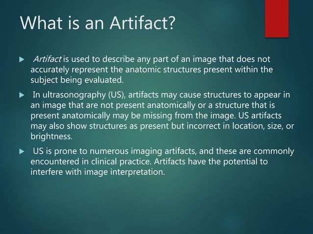 Usg artifacts | PPTX | Digital Audio | Computer Software and Applications