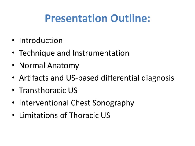 USG chest | PPTX | Lung and Respiratory Health | Diseases and Conditions