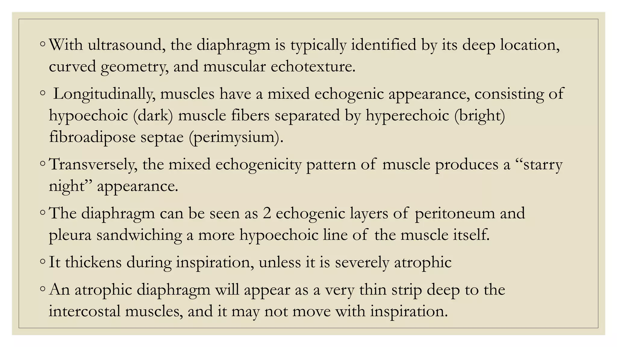 ULTRASONOGRAPHY OF DIAPHRAGM AND ITS CLINICAL IMPLICATION | PPTX ...