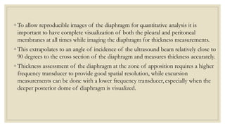 ULTRASONOGRAPHY OF DIAPHRAGM AND ITS CLINICAL IMPLICATION | PPTX