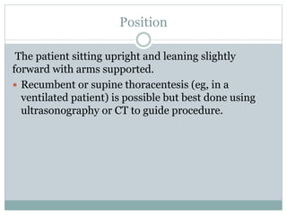 USG Guided Tapping.pptx,Lung Infection Symptom relief (if pleural ...