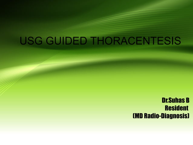 USG Guided Thoracentesis | PPT
