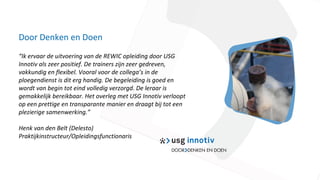 Usg Innotiv Referentieproject Vaktechnische Opleiding Wtk A Delesto | PPT