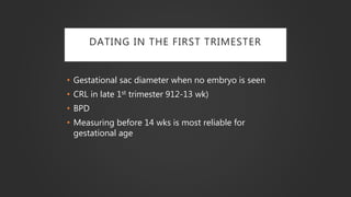 Usg in first trimester | PPTX