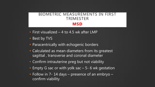 Usg in first trimester | PPTX