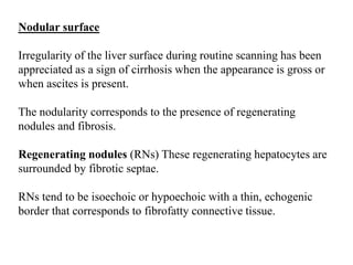 Liver cirrhosis USG | PPTX