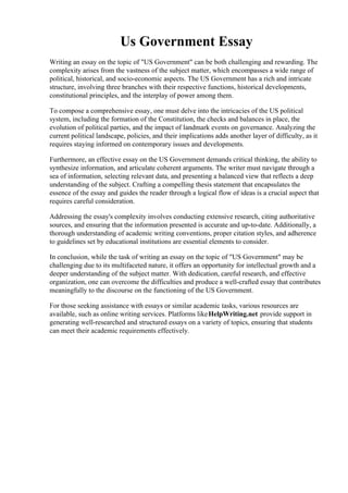 Us Government Essay | PDF