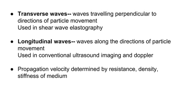 Usg physics for a non radiologist an overview | PPTX | Physics | Science