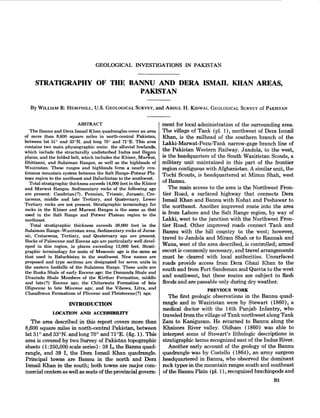 Stratigraphy of the Bannu and Dera Ismail Khan Areas, Pakistan | PDF