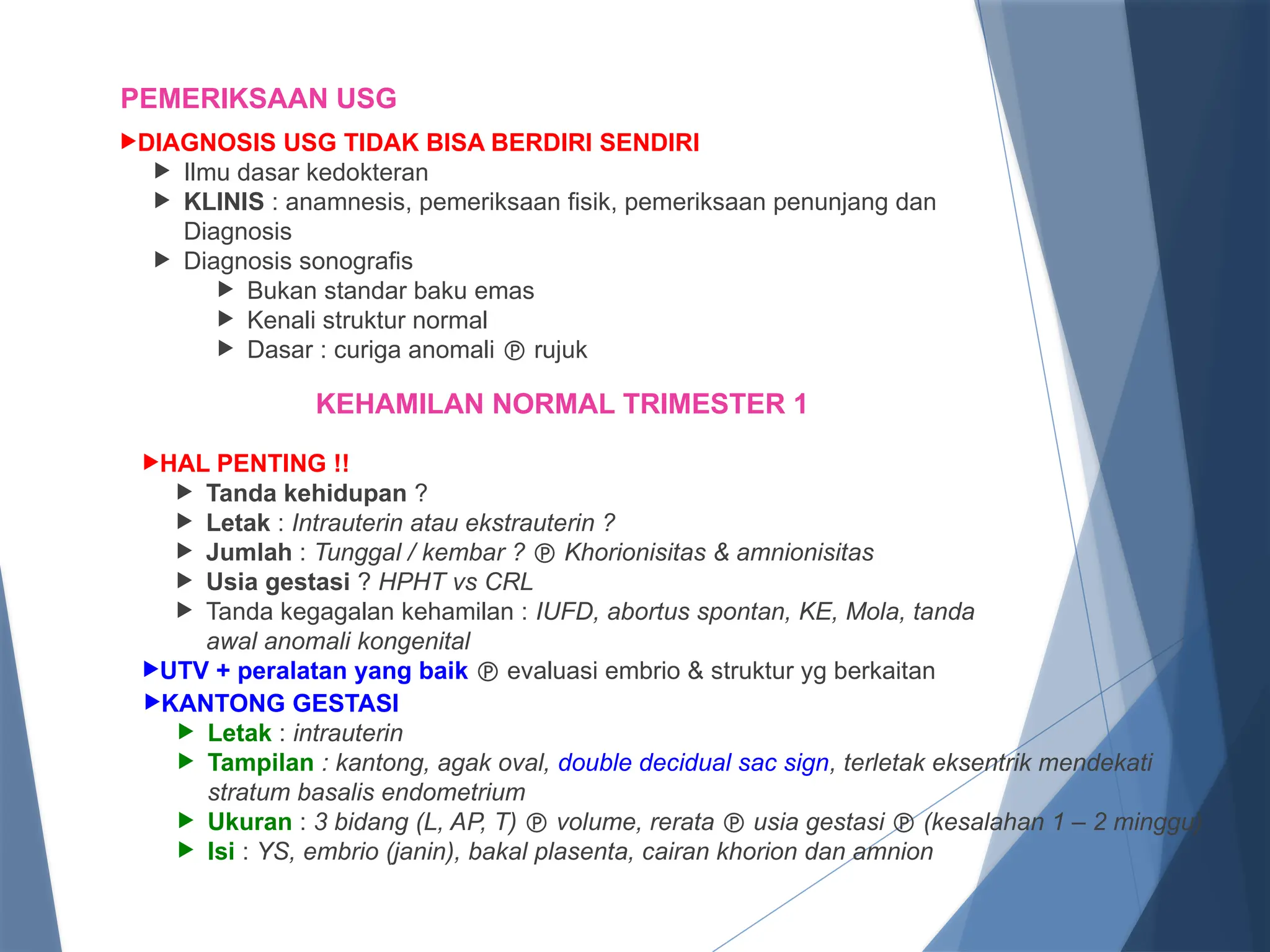 Mempelajari USG pada Trimester 1 yang harus diketahui | PPT