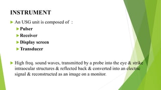 ULTRASONOGRAPHY (USG) AND ULTRASOUND BIOMICROSCOPY(UBM) | PPTX