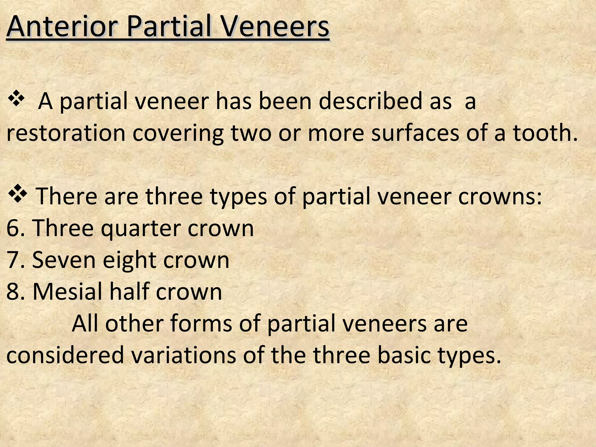 tooth preparation-partial veneers | PPT