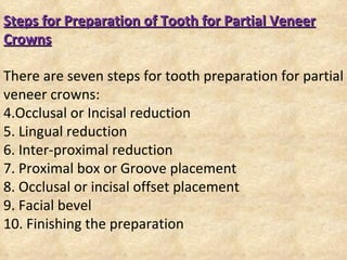 tooth preparation-partial veneers | PPT