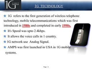 1G-5G technology | PPTX