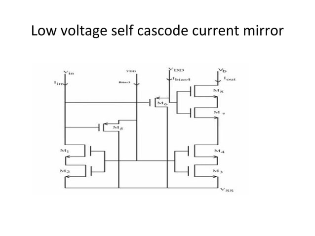 Design of optimum self cascode low voltage current mirror | PPT | Cameras and Camcorders ...