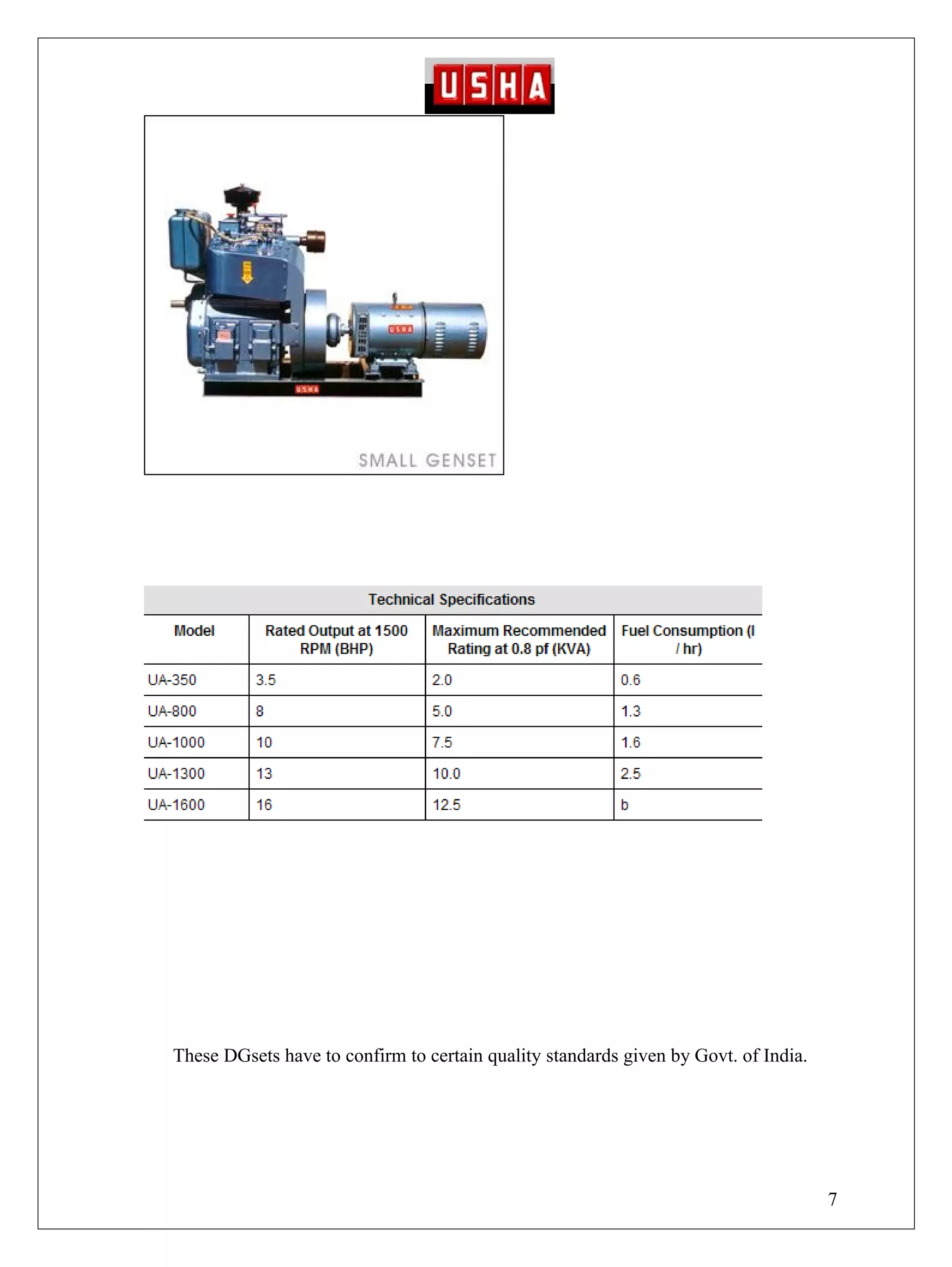 Usha analyse factors effecting demand of diesel generators (5 60 kva ...