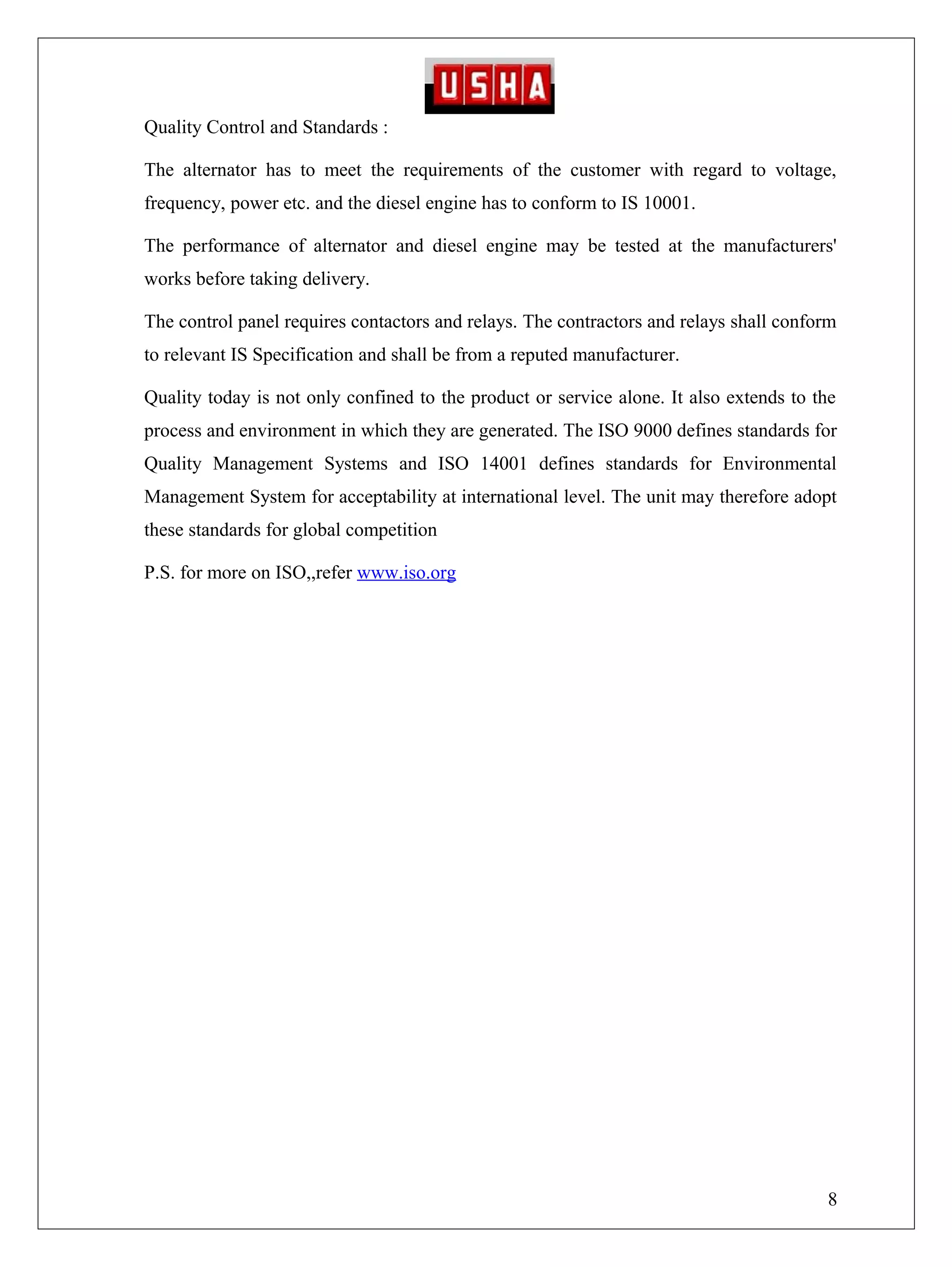 Usha analyse factors effecting demand of diesel generators (5 60 kva ...