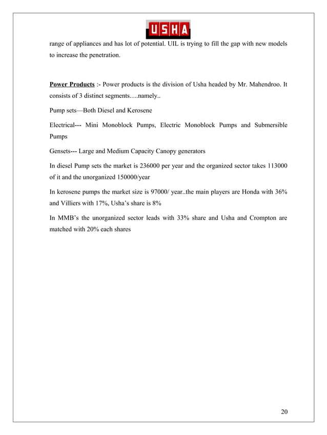 Usha analyse factors effecting demand of diesel generators (5 60 kva ...