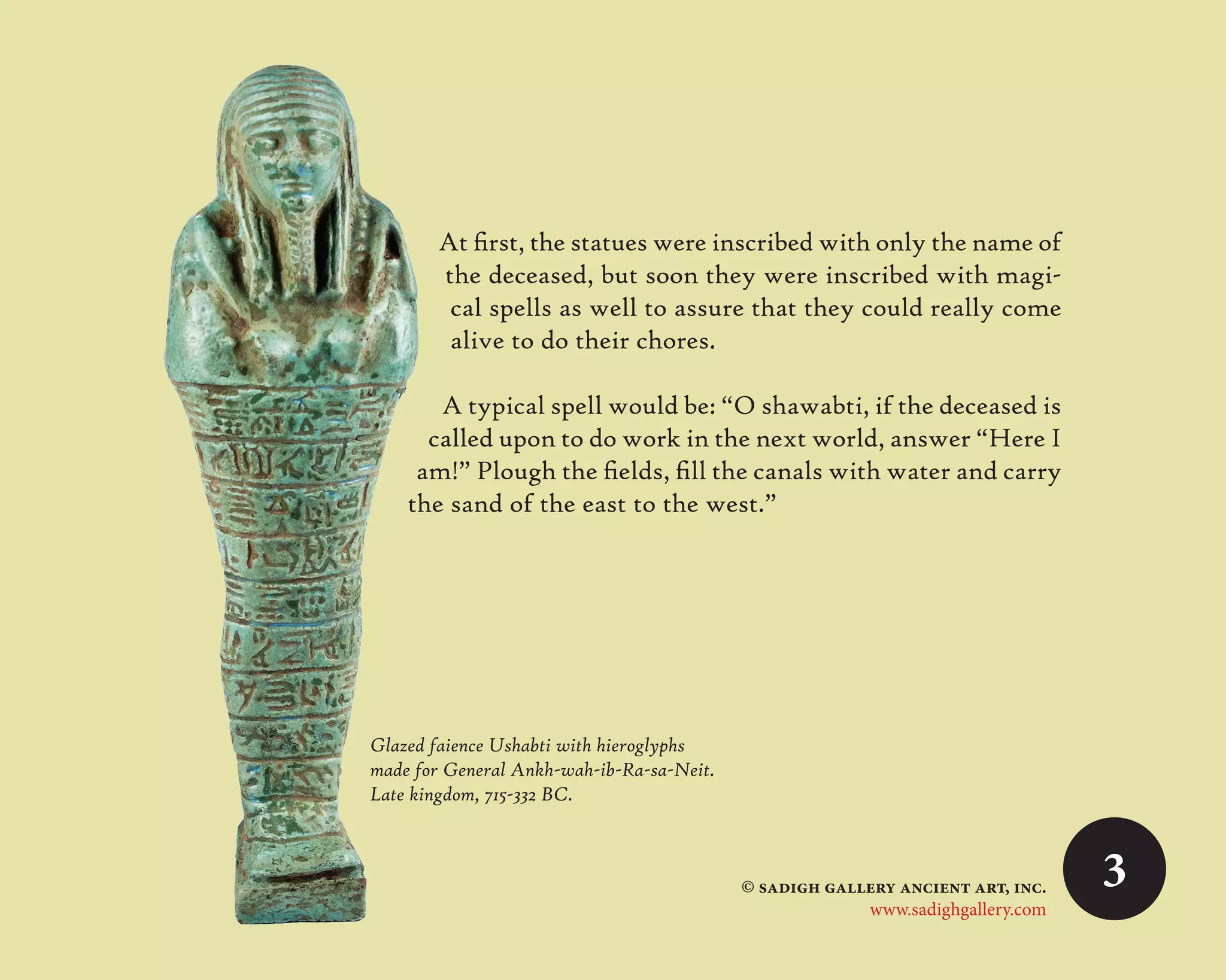 Sadigh Gallery: An Overview of Egyptian Ushabtis | PDF | Religion ...