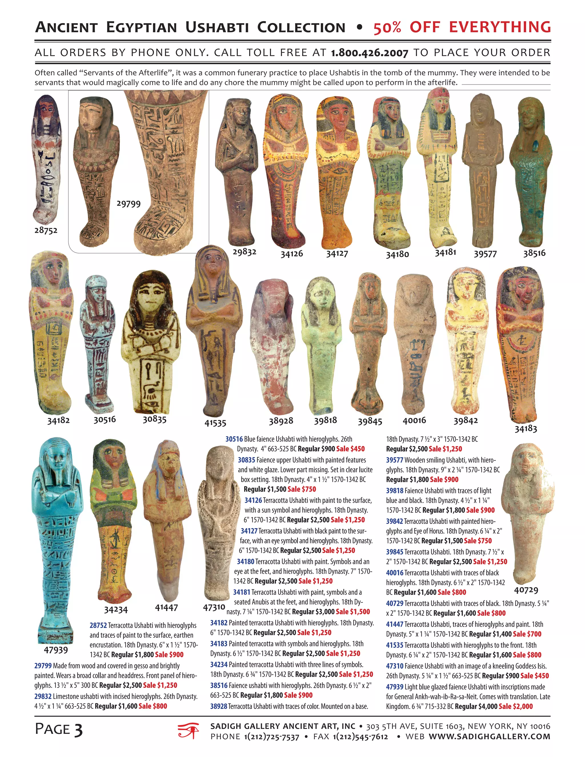 Sadigh Gallery Ancient Egyptian Ushabti Sale | PDF