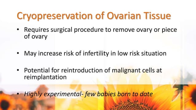 FERTILITY PRESERVATION TECHNIQUES | PPTX | Infertility | Reproductive ...
