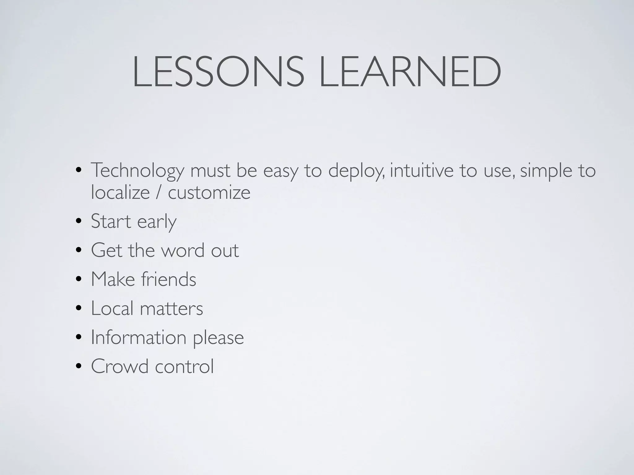 Lessons Learned | PDF | Technology & Computing