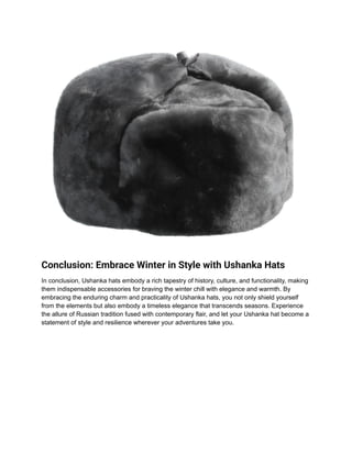 Ushanka Hat: A Stylish Companion for Winter Adventures | PDF