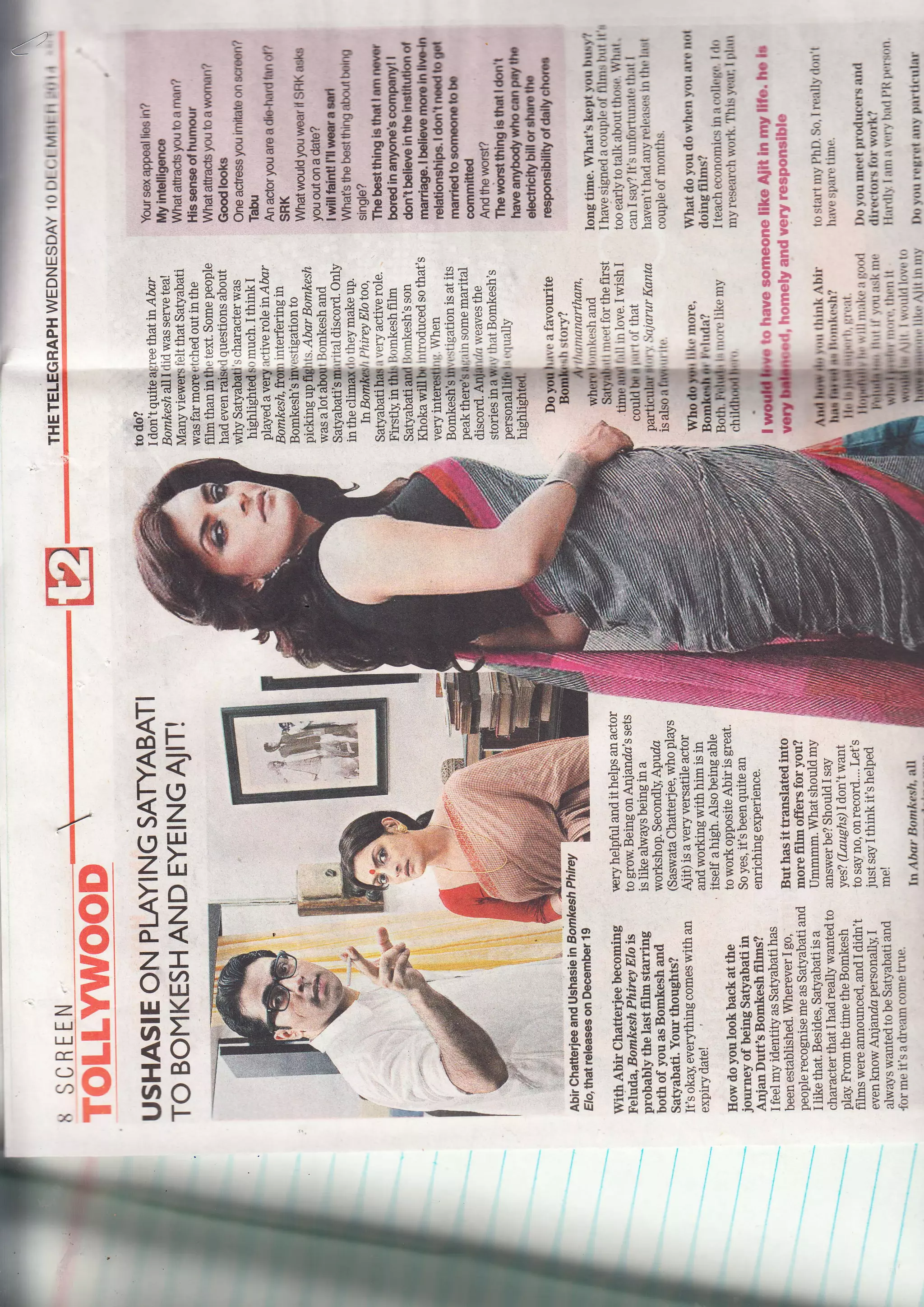 Ushasie on playing satyabati to bomkesh and eyeing ajit kaustav ray | PDF