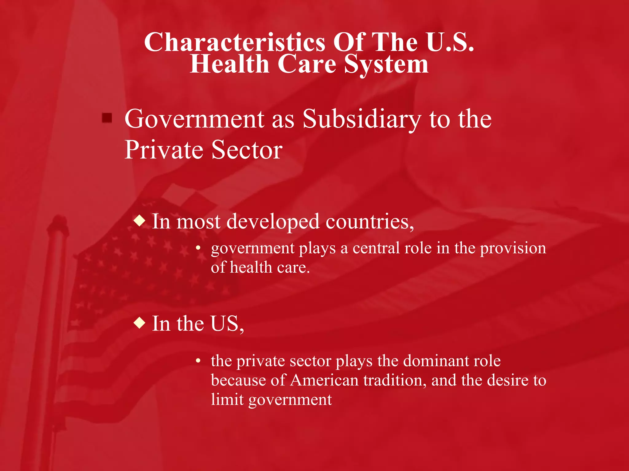 US health care system overview 1 | PPT