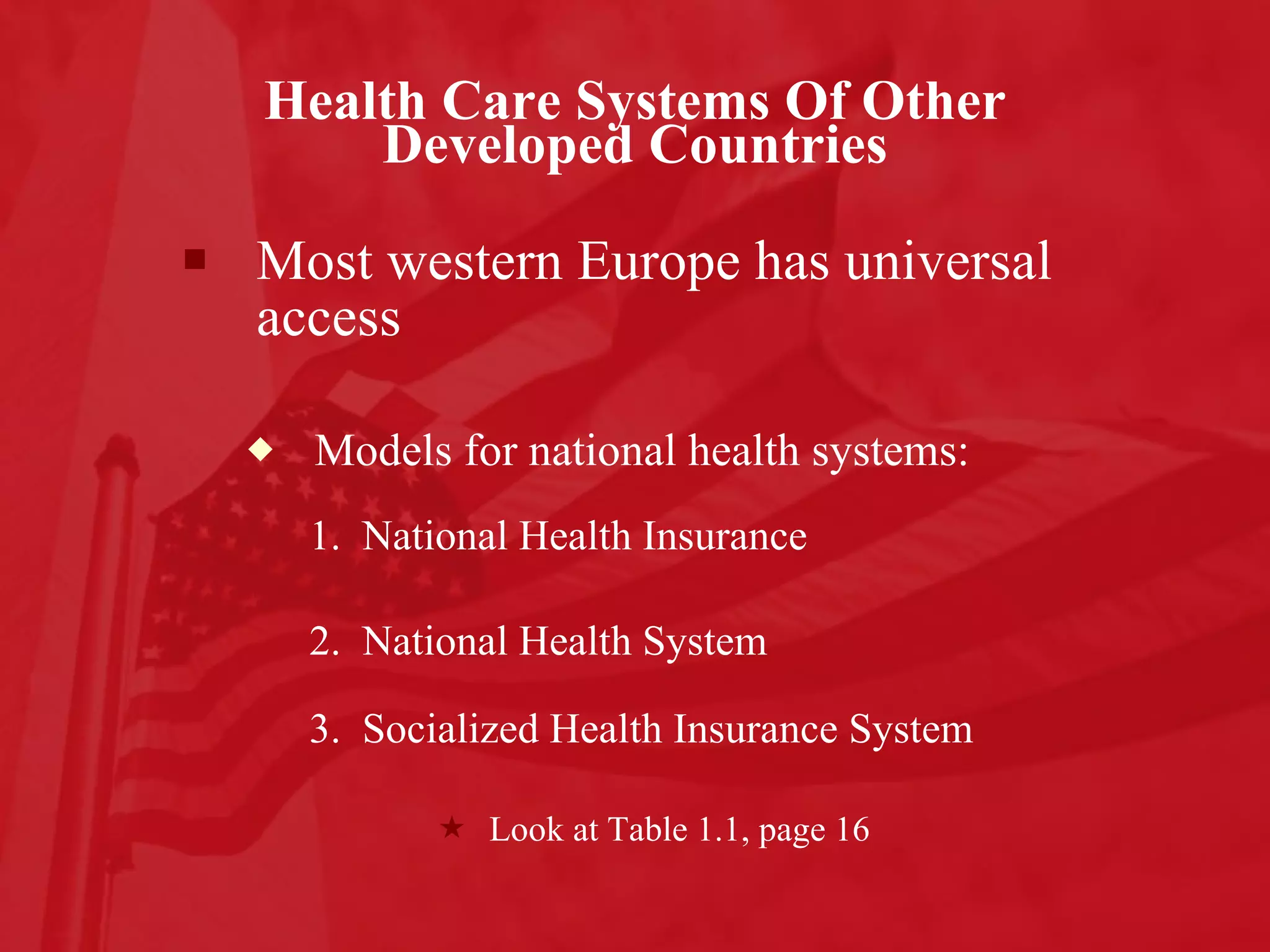 US health care system overview 1 | PPT