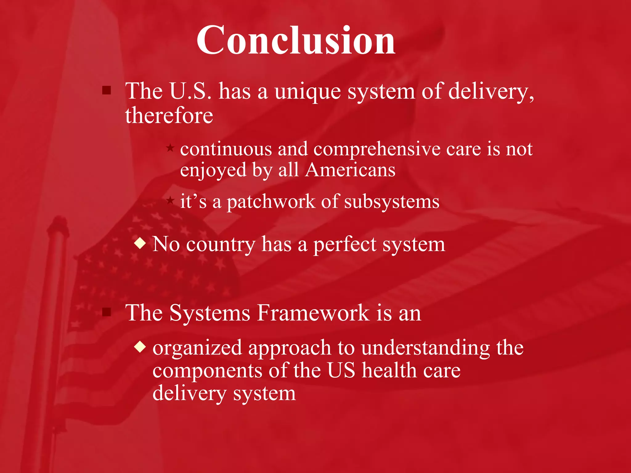 US health care system overview 1 | PPT