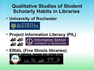 Undergraduate Scholarly Habits Ethnography Project | PPT ...
