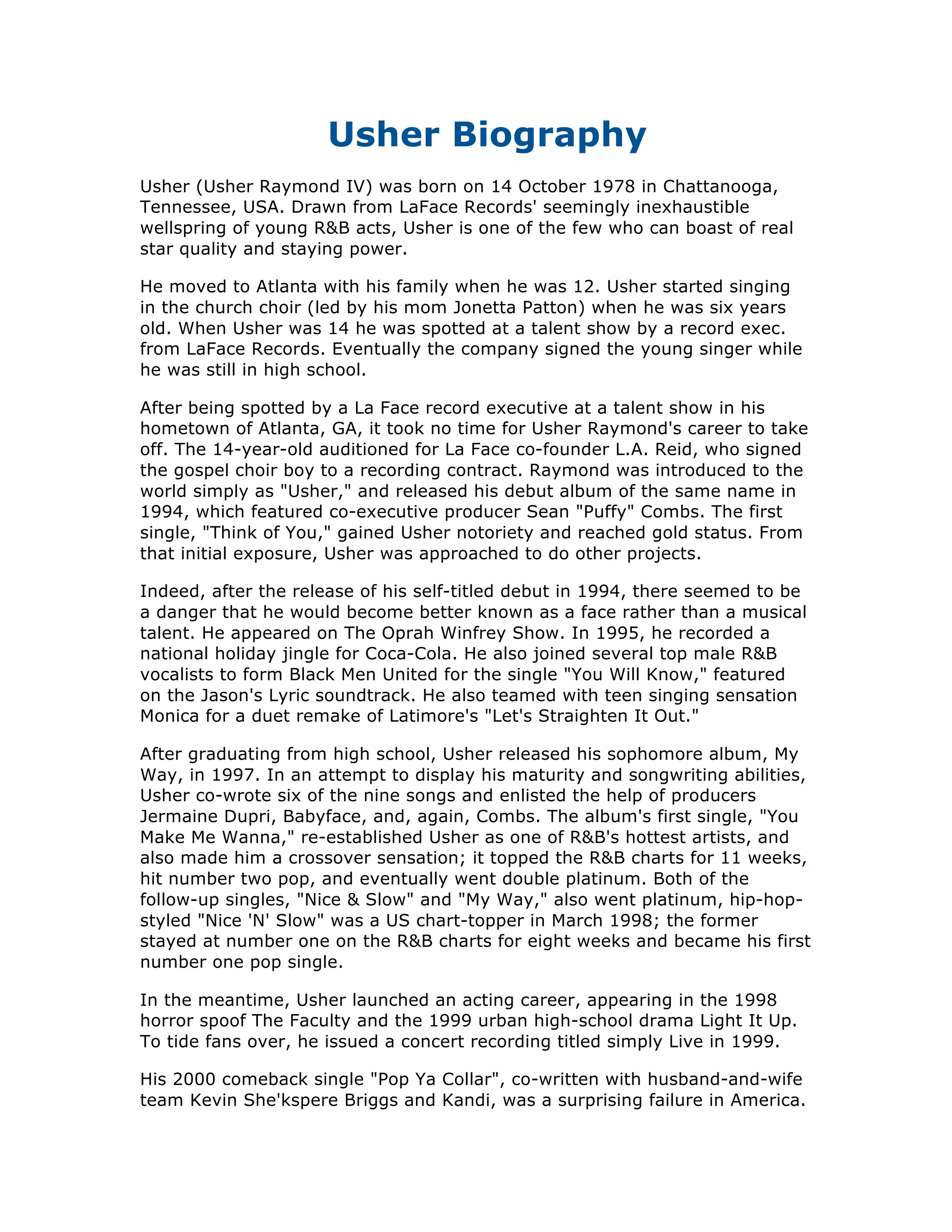Usher | PDF