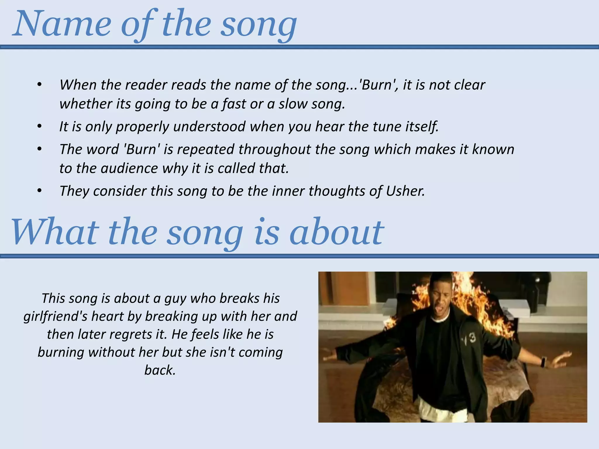 Music Video Analysis Of 'Burn' by Usher | PPTX