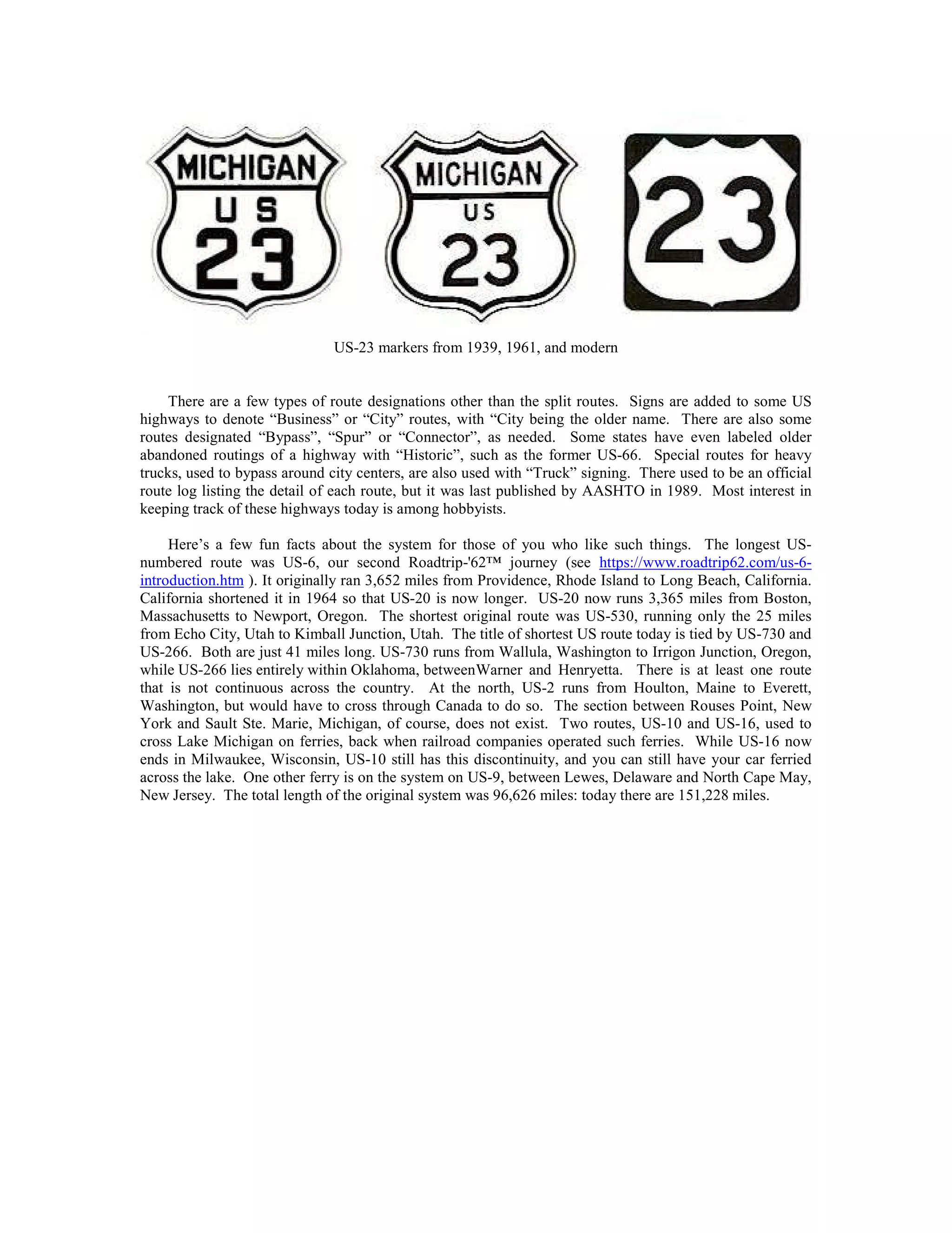 US Highway Systems: Present, Past, and Present | PDF