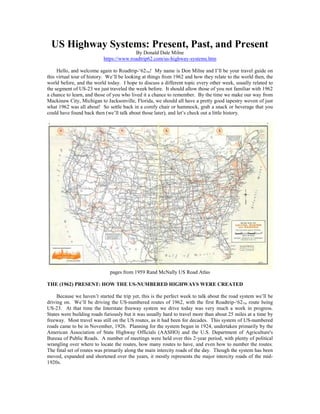 US Highway Systems: Present, Past, and Present | PDF