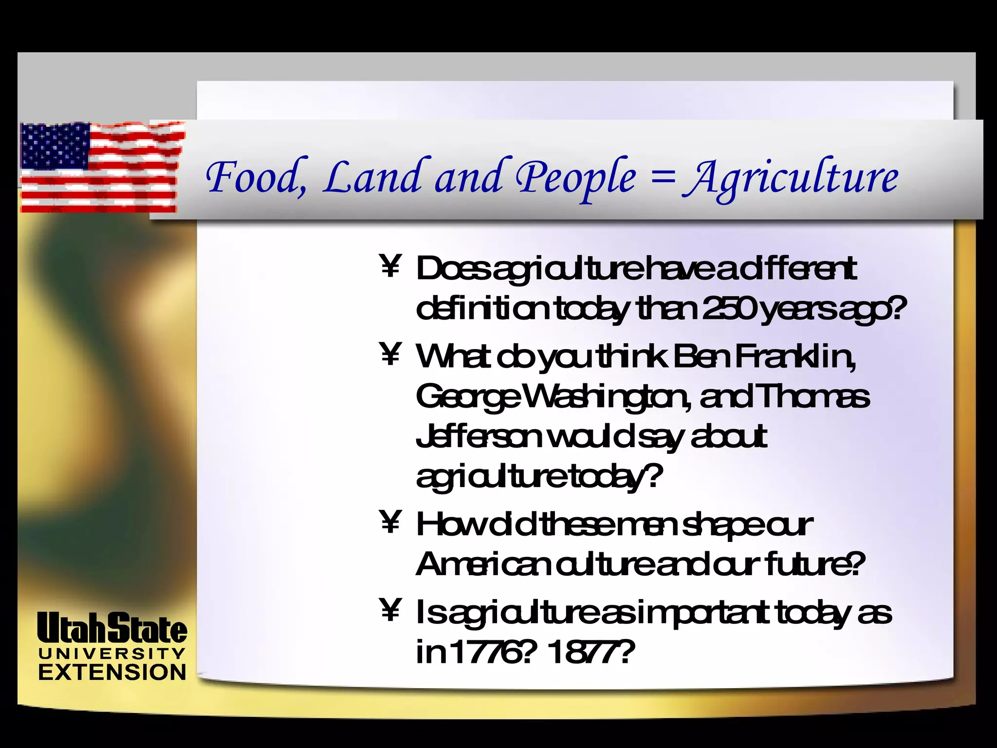 The Story of American Agriculture | PPT