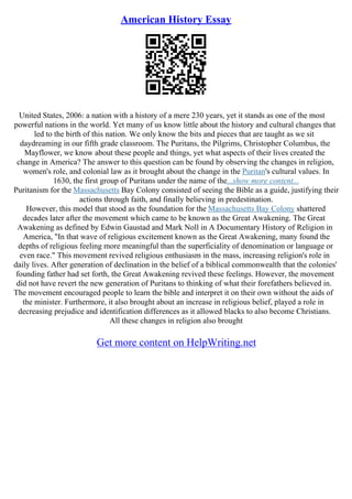 Us History Essay Questions | PDF