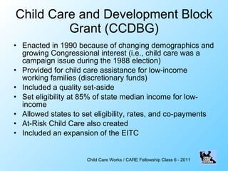 History of Federal Child Care and Early Learning Efforts | PPT ...