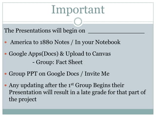 Us history presentation guidelines | PPT