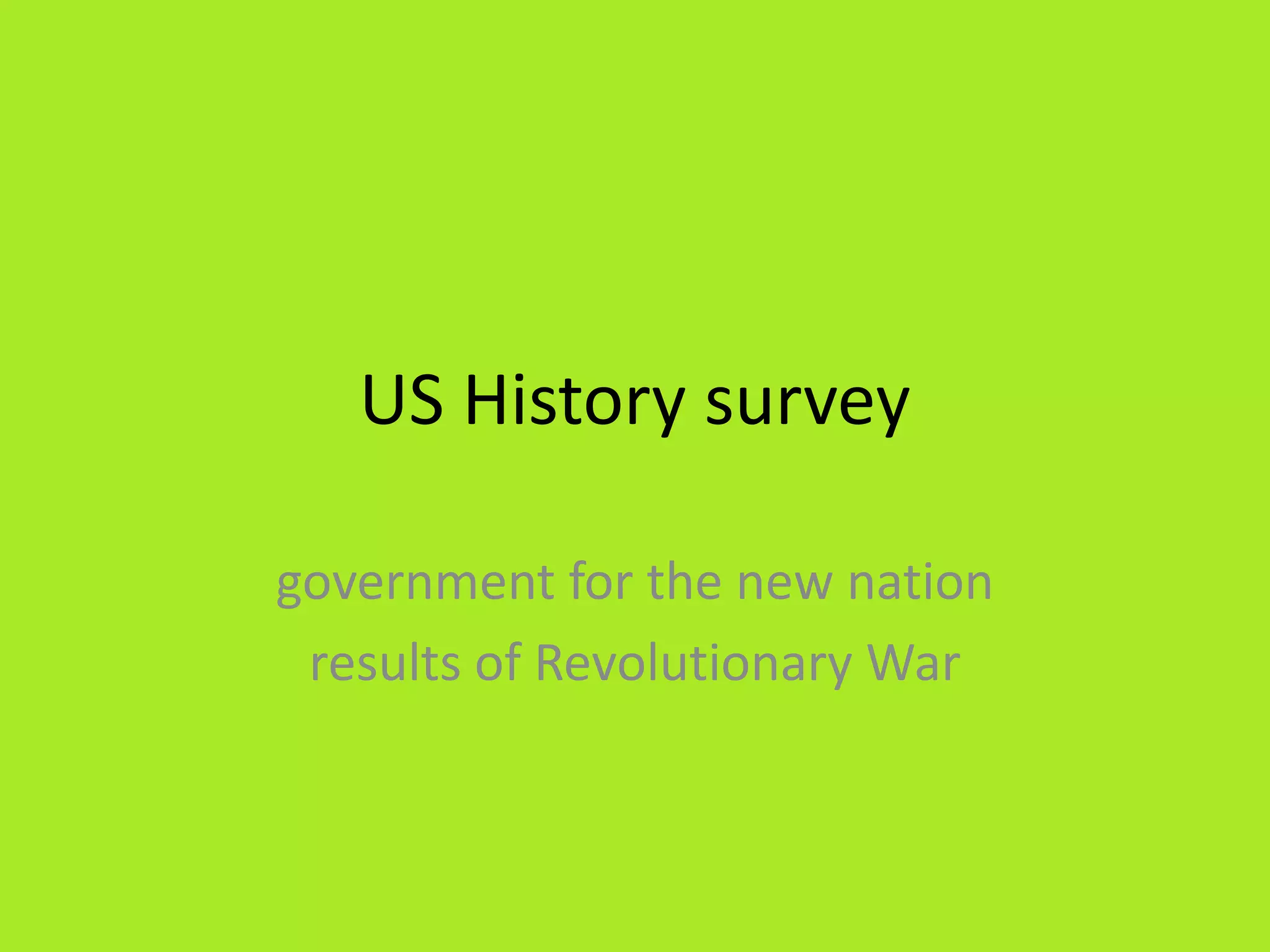 Us history survey # 9 | PPT