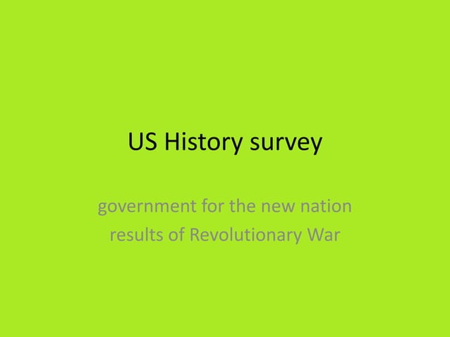 Us history survey # 9 | PPT